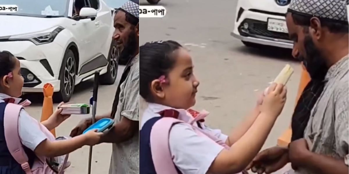 Watch | Schoolgirl Sharing Tiffin With Beggar Takes Internet By Storm