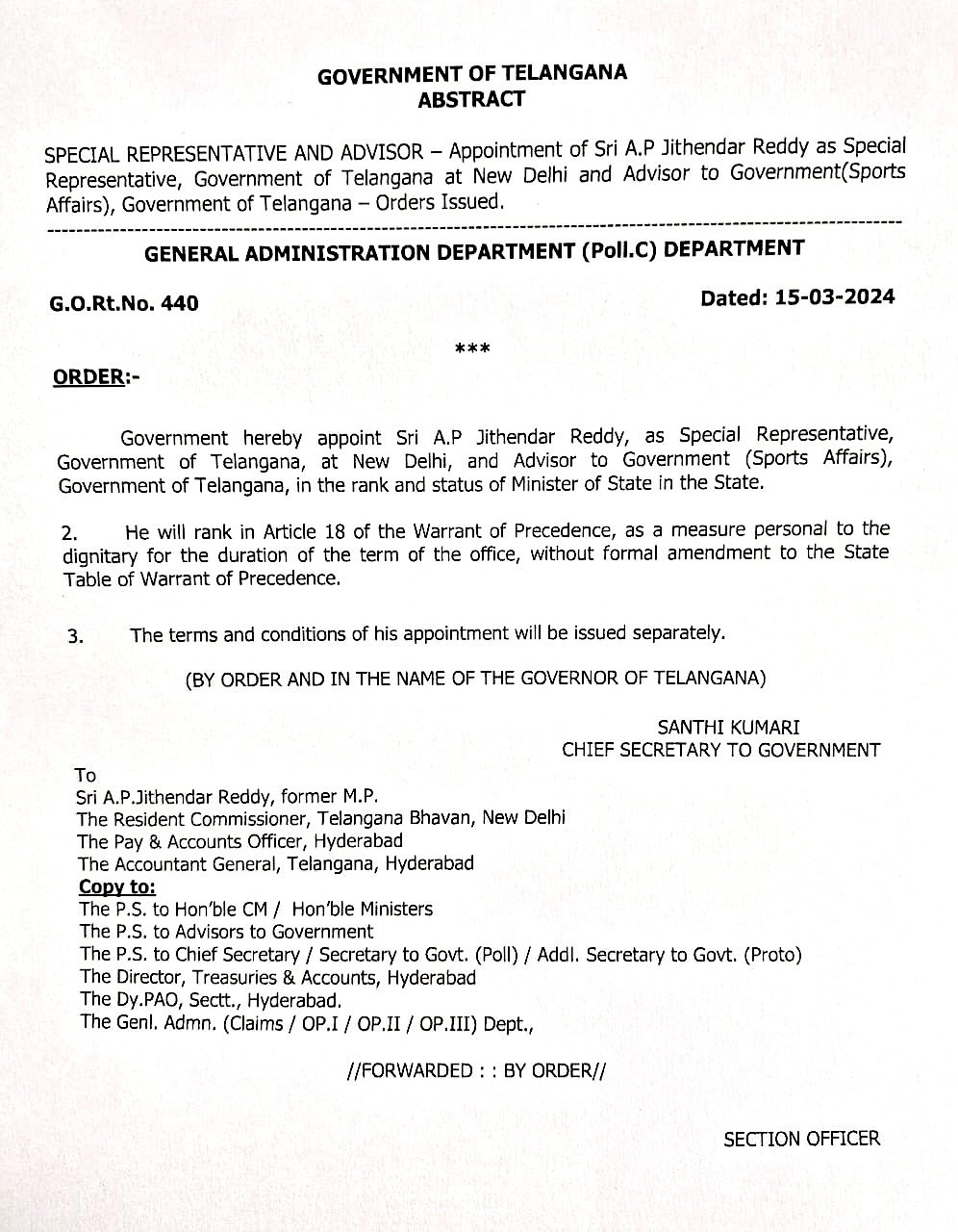 BJP Leader AP Jitender Reddy Joins Congress After Denied Lok Sabha Ticket