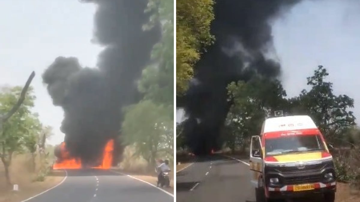 MP: Fire Engulfs Truck Loaded With Tyres At Damoh-Jabalpur Highway; No ...