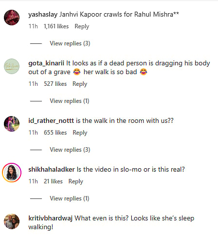 'Is She Sleep Walking?': Janhvi Kapoor Trolled For 'Terrible' Ramp Walk ...