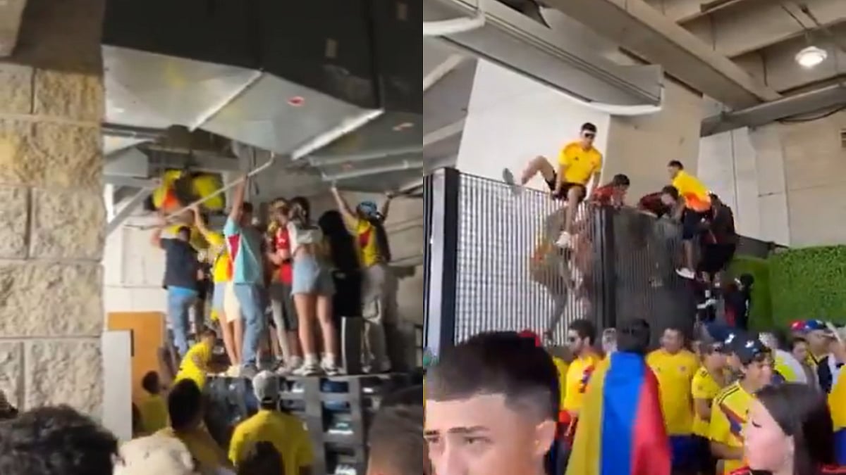 Video: Chaotic Scenes As Ticketless Colombian Fans Breach Security To ...