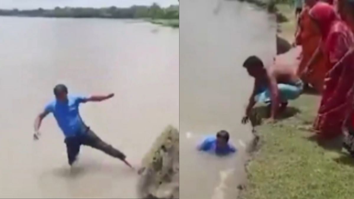 Assam Floods: TV Journalist Loses Balances, Falls Into River While Live ...
