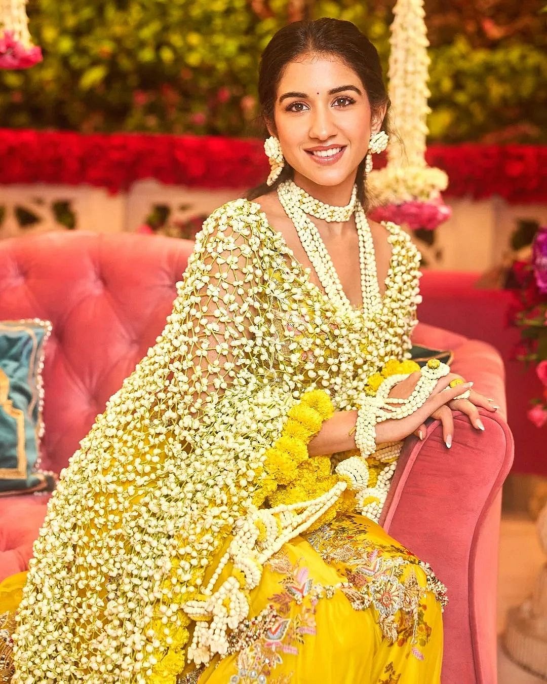 Radhika Merchant Looks Breathtaking In Floral Dupatta For Her Haldi ...