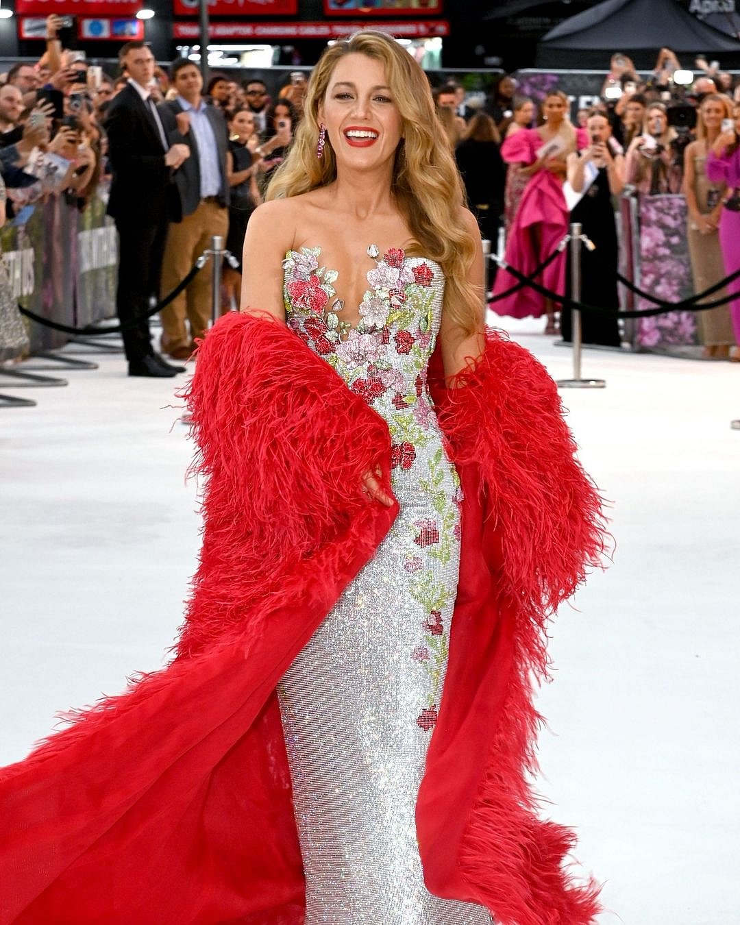 Blake Lively Dazzles In Crystallised Floral Dress At 'It Ends With Us ...