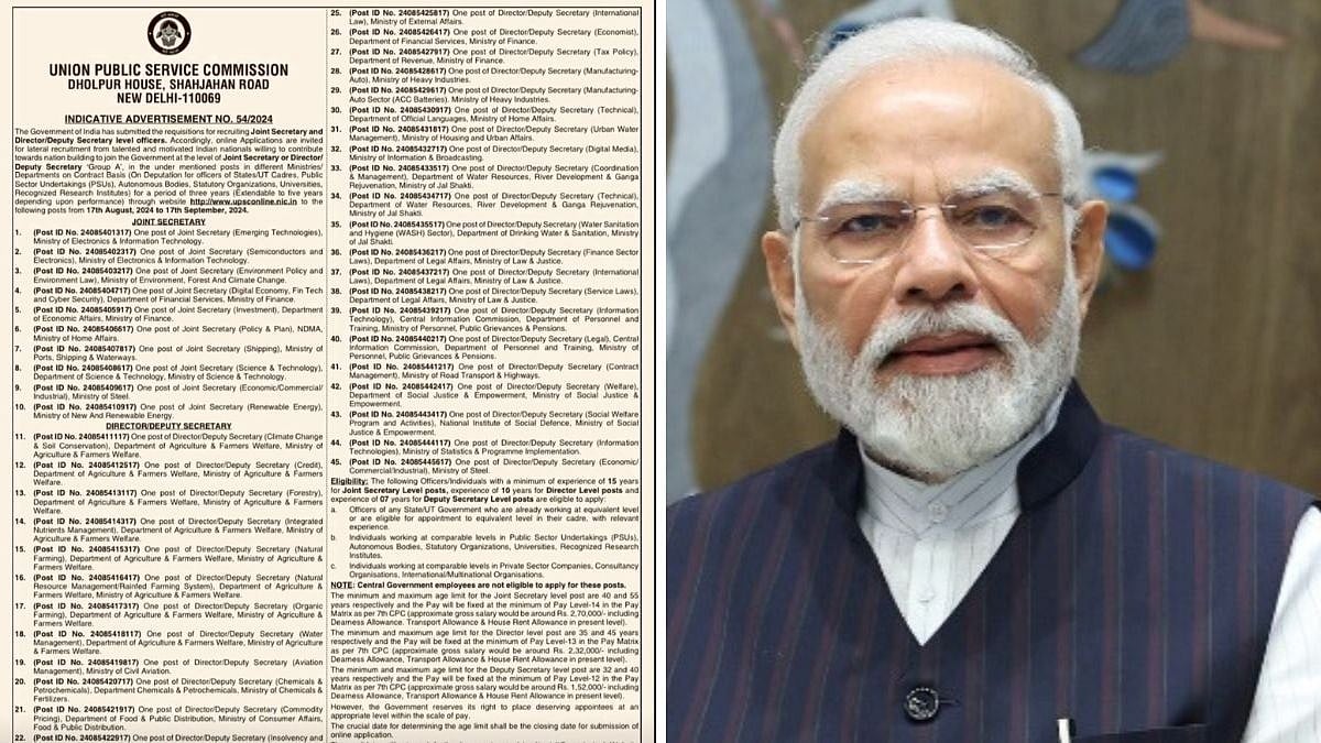 Govt Withdraws Lateral Entry Ad Into Bureaucracy On PM Modi's ...