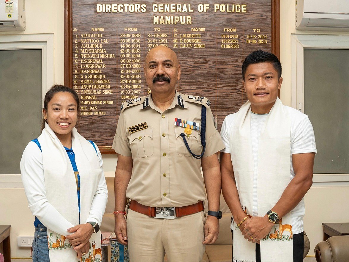 Paris Olympics 2024: Mirabai Chanu And Shanglakpam Nilakanta Sharma Felicitated By Manipur DGP