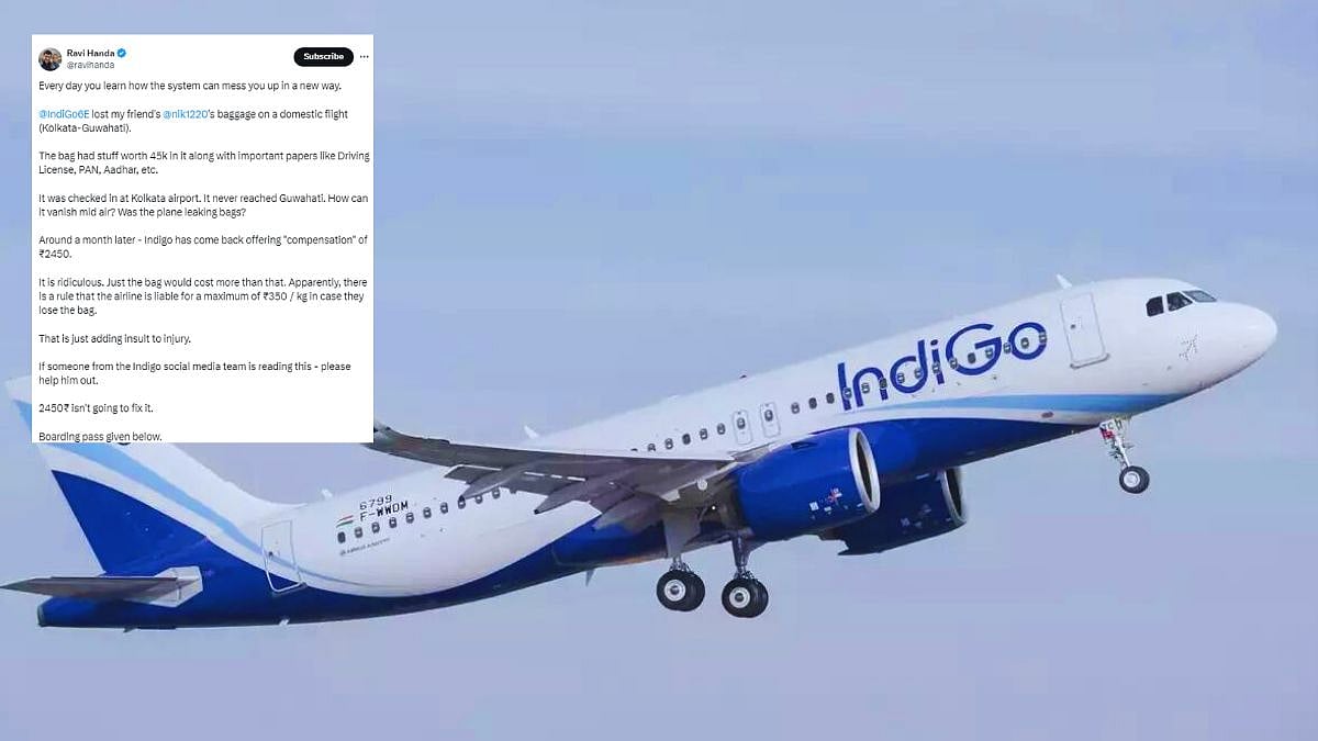 2,450 Won’t Fix It’: X User Slams IndiGo After Airline Loses Baggage ...