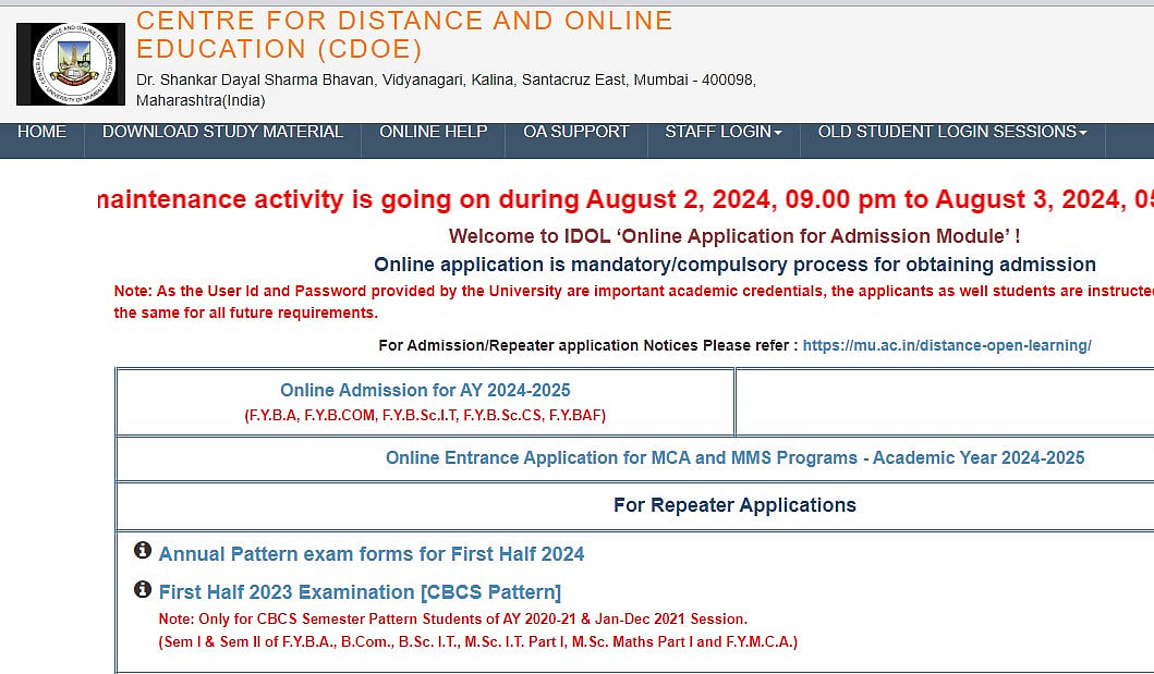 Mumbai University Admissions: Last Chance To Apply For Distance ...
