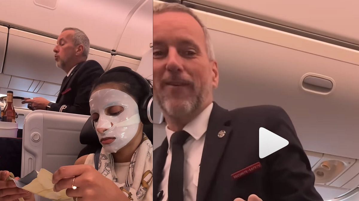 Cabin Crew Spots Woman Resting With Face Mask On Flight; Viral Video ...