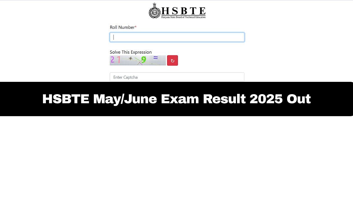 HSBTE May/June Exam Result 2025 Out At hsbte.org.in; Details Here