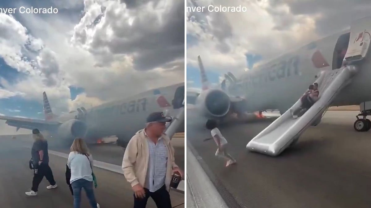 Tyre Bursts Into Flames On American Airlines Flight At Denver Airport ...