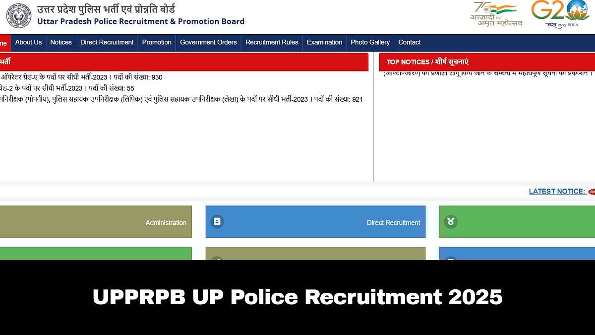 UP Police Recruitment 2025: Short Notification For 4,543 SI Posts Out; Read Important Guidelines ...