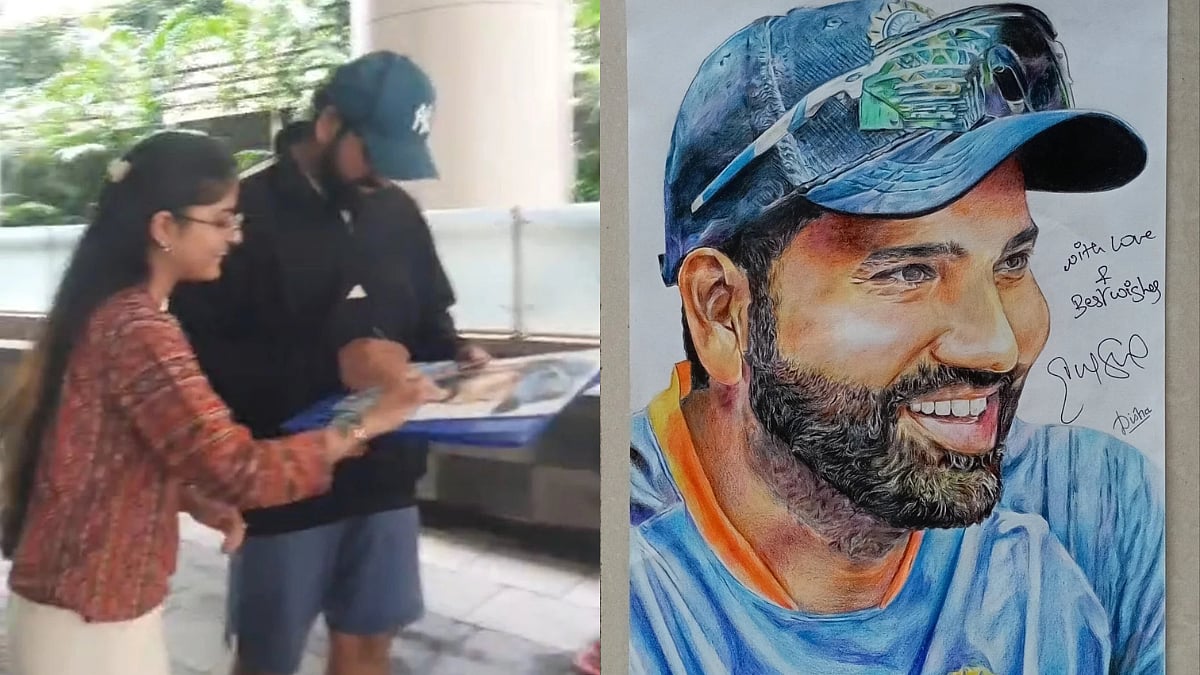 Video: Rohit Sharma Wins Hearts By Signing Fan-Made Portrait Of Himself ...