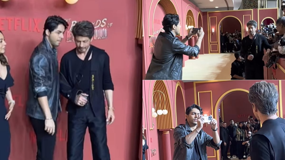 Aryan Khan Turns Photographer As Shah Rukh Khan Poses With Paps At Ba ...