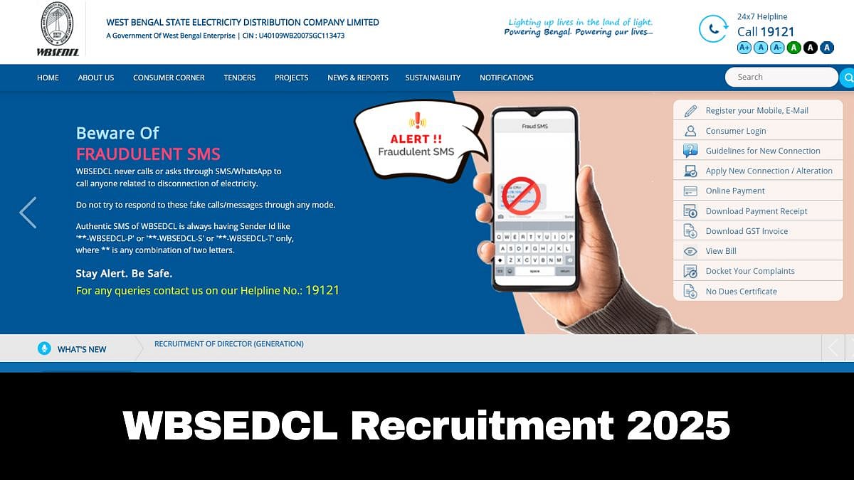 WBSEDCL Recruitment 2025: Registration Process Underway; Check ...