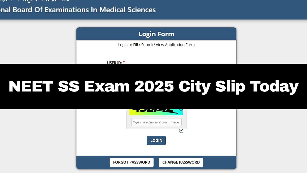 NEET SS Exam City Slip 2025 To Be Out Today; Details Here