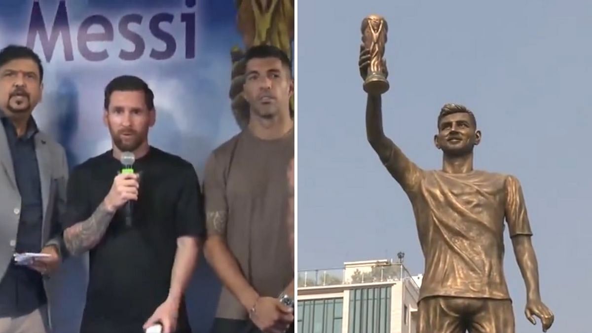 Messi India Tour 2025: Lionel Messi Virtually Unveils 70-Foot Statue In ...
