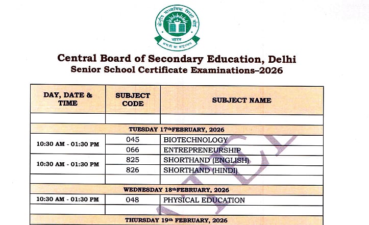 CBSE Releases Revised Class 12 Board Exam Timetable 2026; Check Full ...