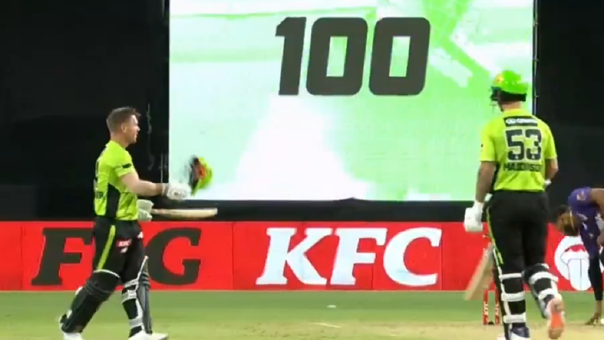 David Warner Celebrates Record BBL Century With 6 7 Meme Know About David Warner Celebrates Record BBL Century With 6 7 Meme Know About