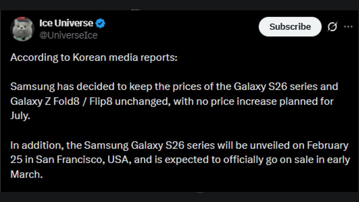 Samsung Galaxy S26 Series Tipped To Launch On February 25, New Galaxy ...