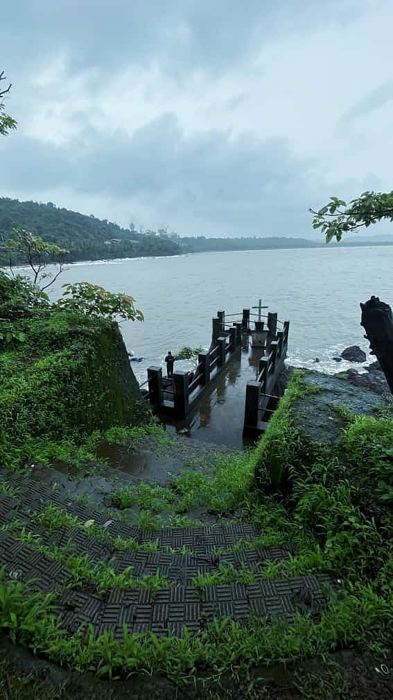 Feel the expanse of the universe at this cross on a pier in Goa ...