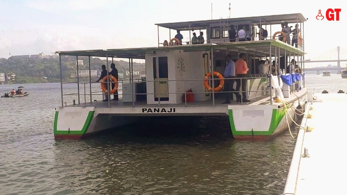 Goa’s Chorao-Panjim solar ferryboat in rough waters | Gomantak Times