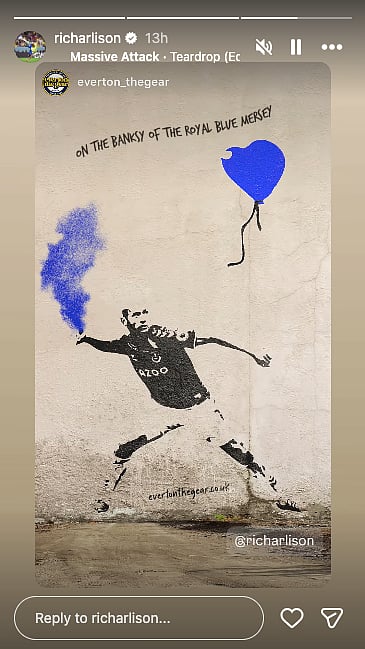 Richarlison reshares Everton tribute after he silences Liverpool fans ...
