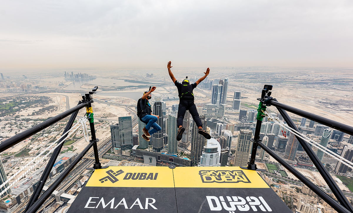 Sheikh Hamdan shares an adrenaline-packed base jump video from Burj Khalifa
