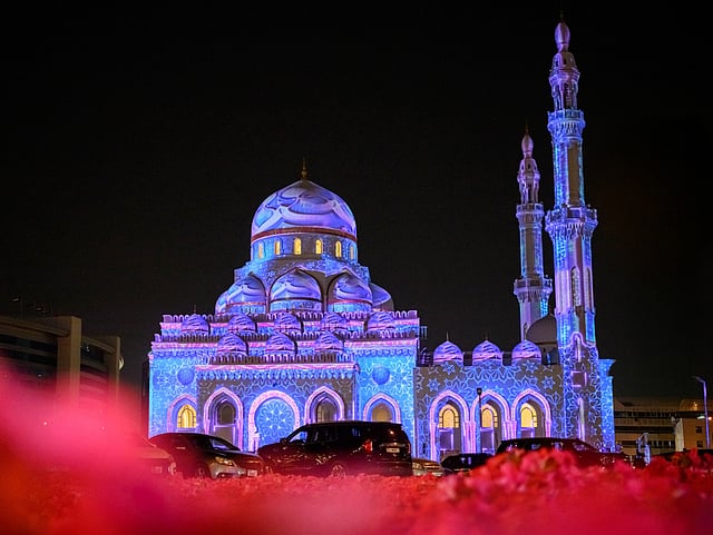 Photos: Dazzling light projections transform Dubai’s iconic mosques