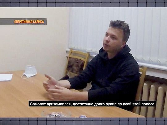 Belarus TV broadcasts tearful interview with jailed activist Roman ...