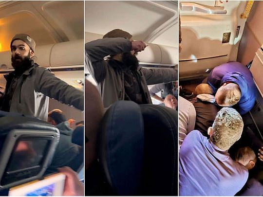 How passengers teamed up to restrain man who tried to stab crew with ...