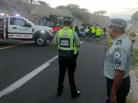 Sixteen people die after bus crashes with trailer in central Mexico