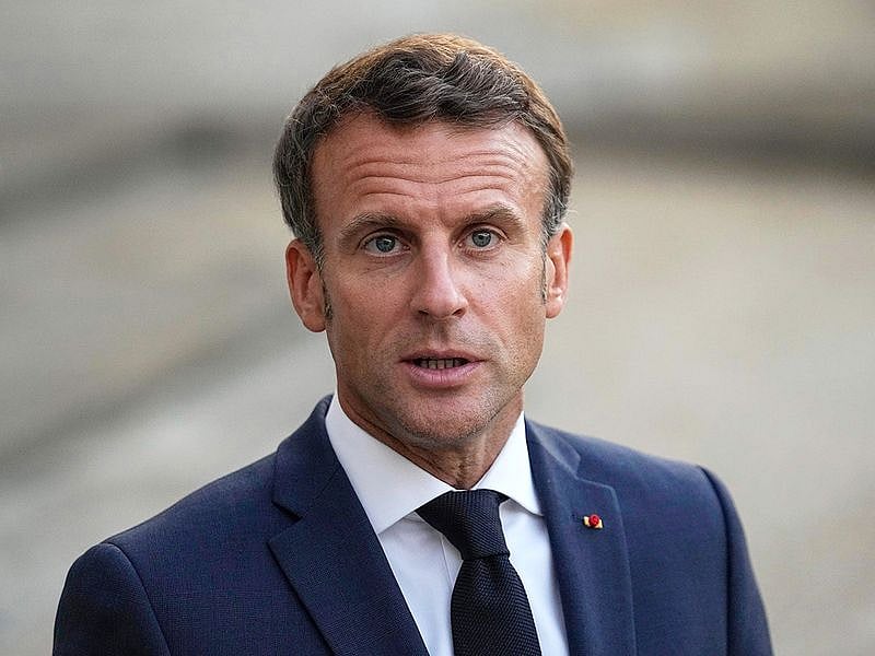 French President Emmanuel Macron unveils new French voluntary military ...