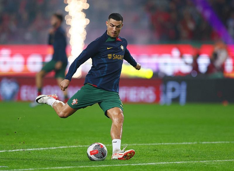 Cristiano Ronaldo celebrates Almeria's victory as new co-owner