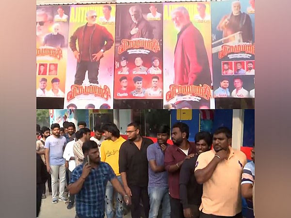 Ajith Kumar's fans throng theatres to celebrate release of 'Vidaamuyarchi'