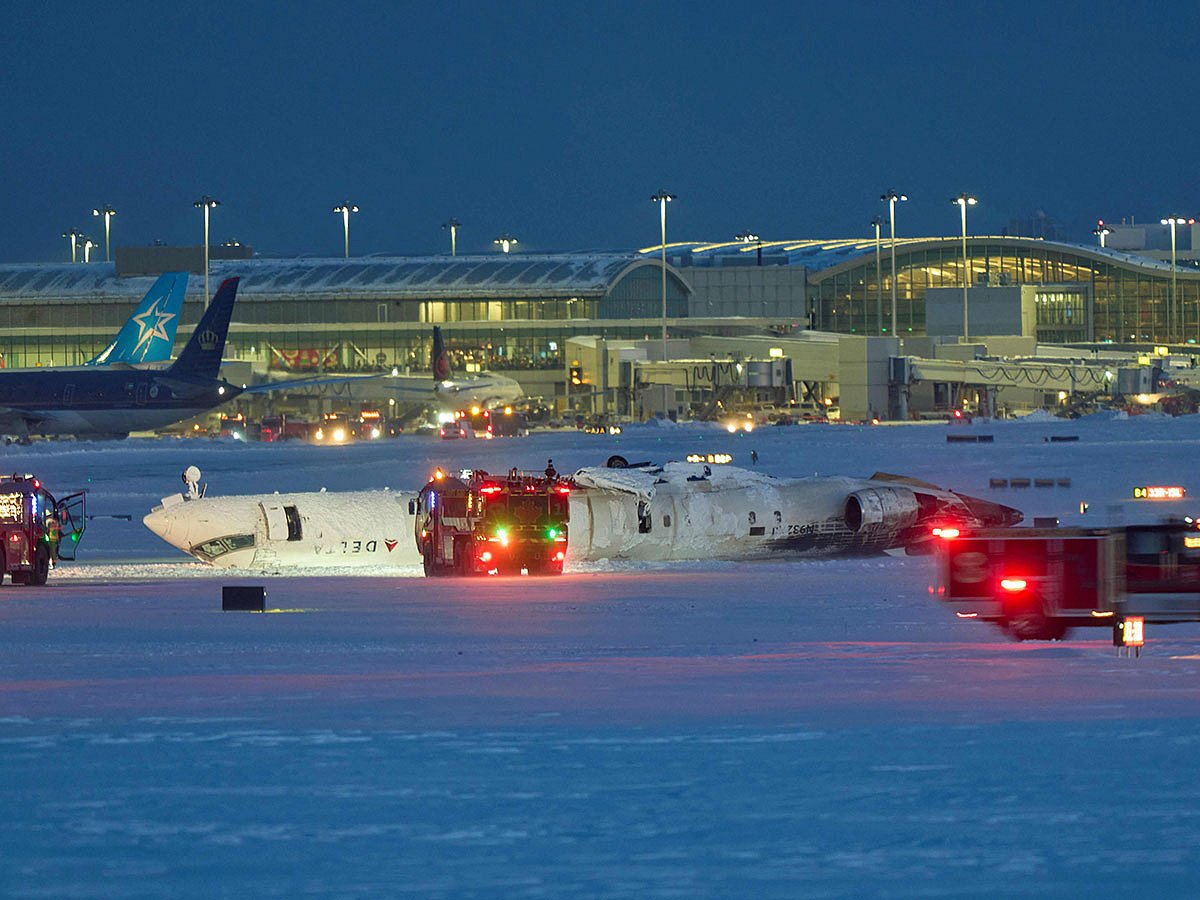 Delta flight crashes in Canada: Plane lands upside down, wings detached
