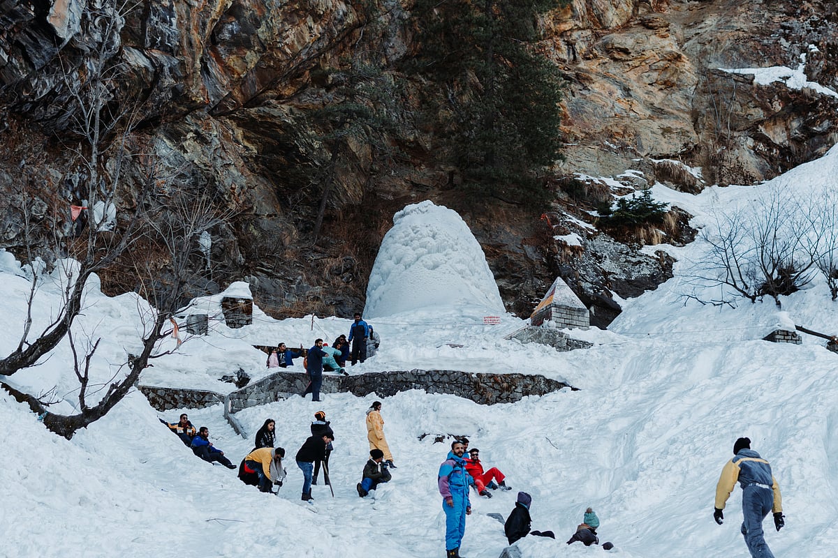 Watch: Devotees flock to witness snow Shivling