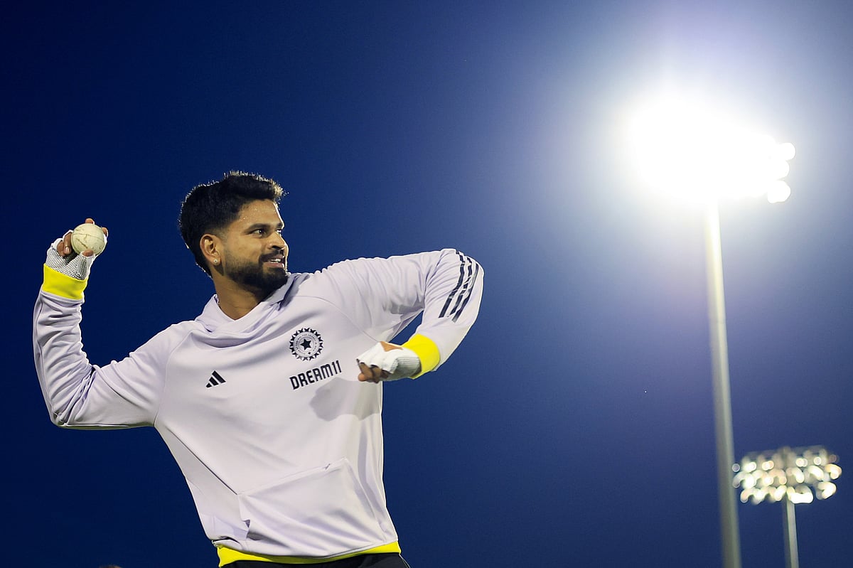 Indian batter Shreyas Iyer gives UAE bowler Jaskiran Singh a special gift