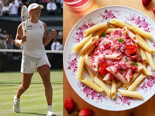 Wimbledon champion Iga Swiatek's strawberry pasta craze goes viral