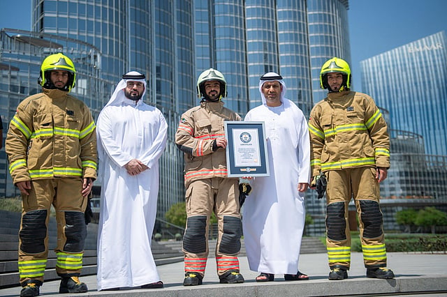 Dubai Civil Defense set Guinness World Record with Burj Khalifa climb