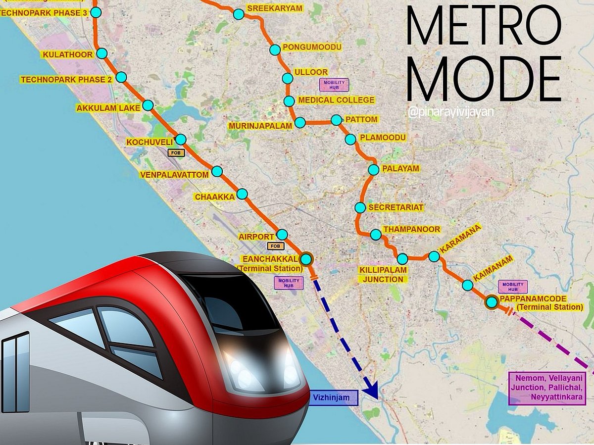 Kerala approves TVM Light Metro: First phase cleared with 27 stations ...