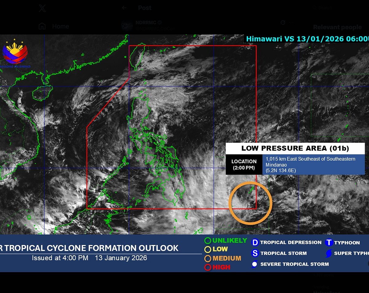 Philippines: First potential weather disturbance of 2026 seen