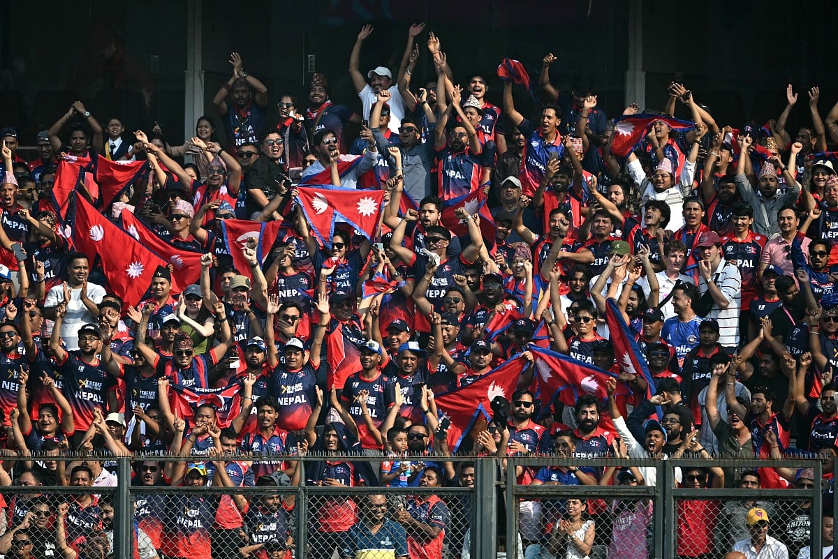 Nepal Fans Paint Wankhede Stadium Red and Blue in T20 World Cup Clash