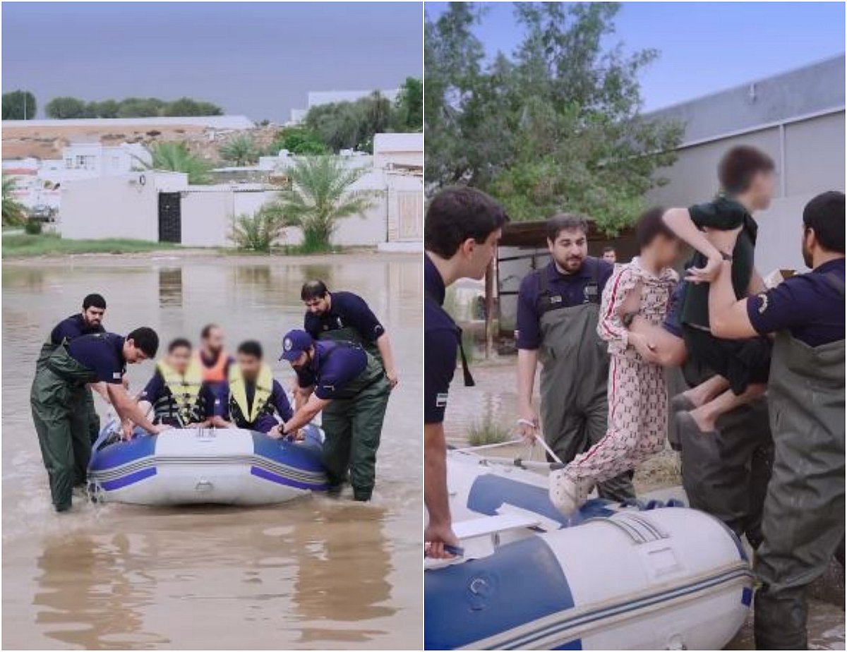 RAK Civil Defence Rescues Residents Amid Heavy Rain: Watch the Dramatic ...