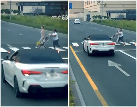 Dubai Police Video Shows Near-Miss With Child in Stroller, Warns of ...