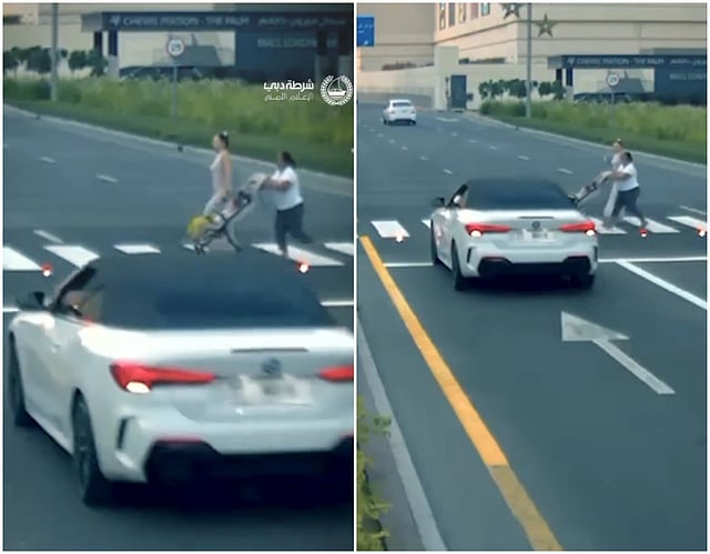 Dubai Police Video Shows Near-Miss With Child in Stroller, Warns of ...