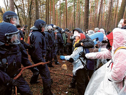 Nuclear waste shipment prompts protests in Germany