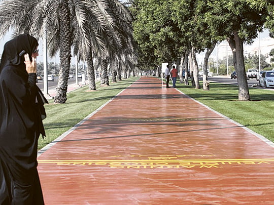 Rubberised track for joggers' comfort