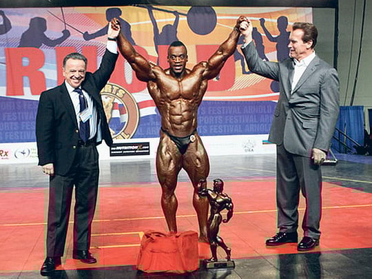 Bodybuilding: UAE's Ebrahim does a Schwarzenegger
