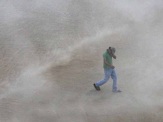Strong winds kick up 10-feet waves offshore
